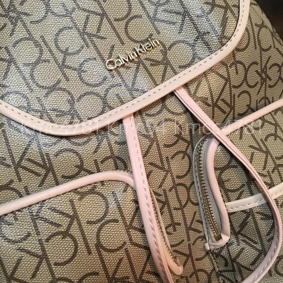 Calvin Klein | Bags | 26 Calvin Klein Ck Blush Pink Tan Backpack Purse ...